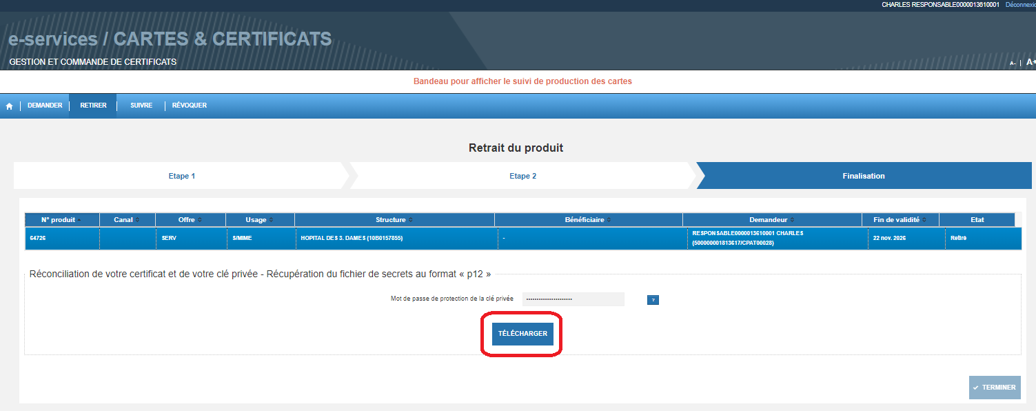 Guide IGC Santé - Retirer un certificat